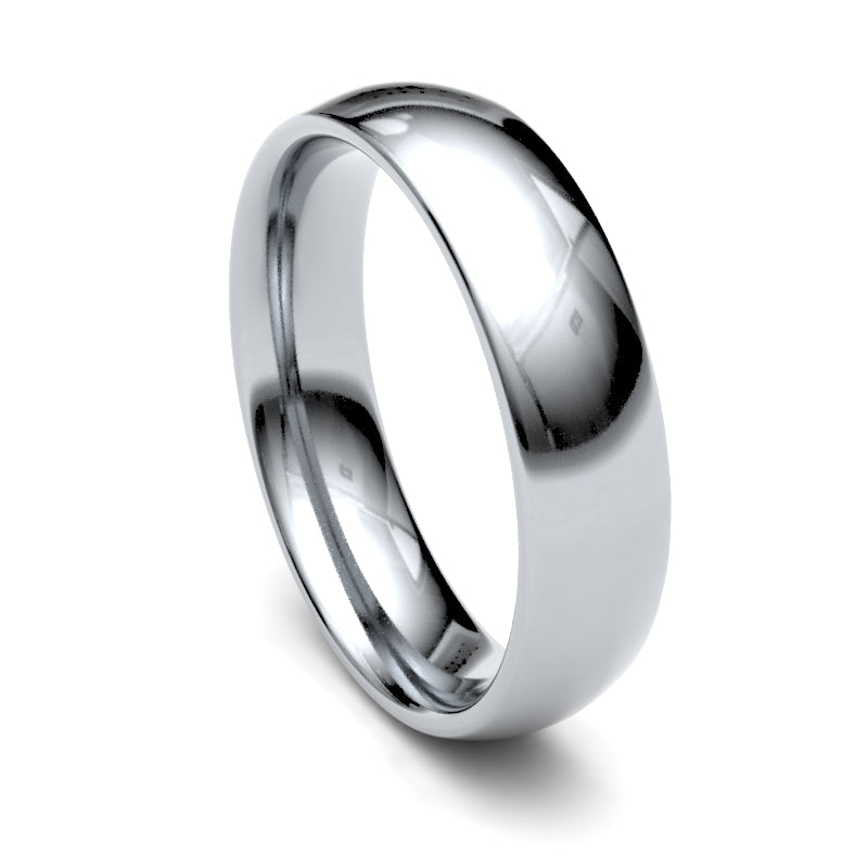 Classic Wedding Ring - 5mm Traditional Comfort Fit – Argentium Collections